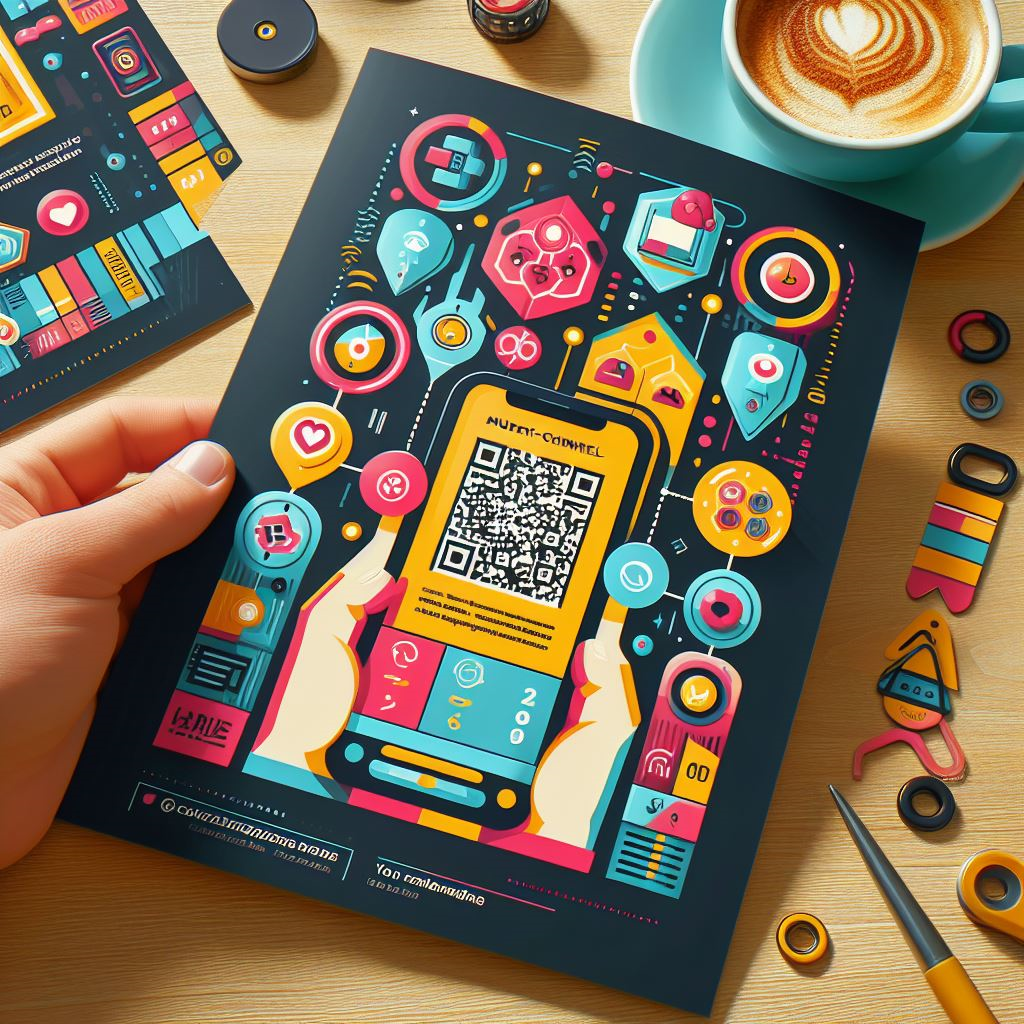 A brochure with a unique code and a colorful design that showcases the ...